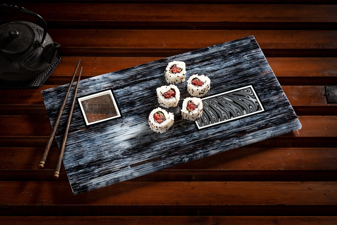Sushi Service Platter - Hand Crafted Glass - Etsy