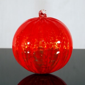Vibrant Red, Hand Blown Glass Ornament - Etsy