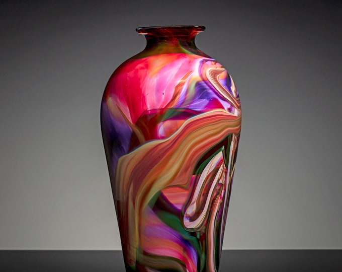 Electric Flamingo Amphora #797 - Larry Vase - Etsy