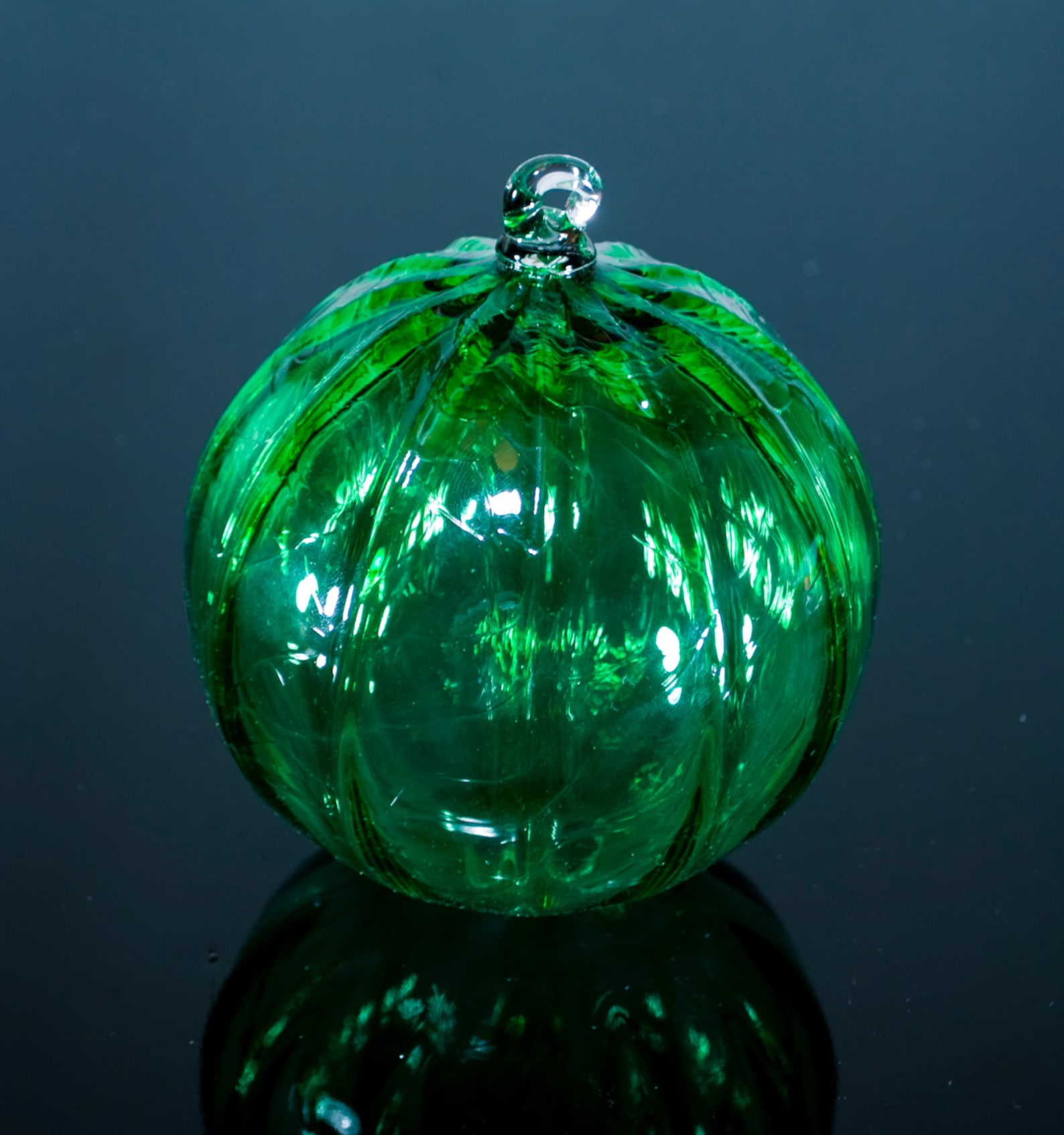 Green, Transparent Hand Blown Glass Ornament - Etsy