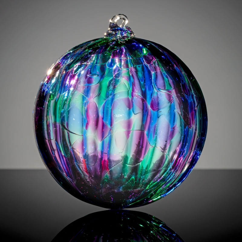 Blue Flower Glass Ornament - Etsy