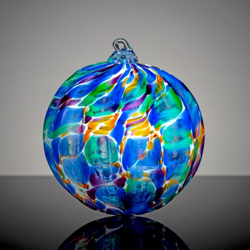 Flower Garden Color Mix Hand Blown Glass Ornament Etsy