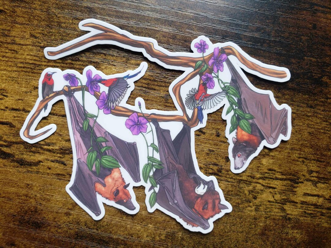 Flying Foxes Bats Sticker - Etsy