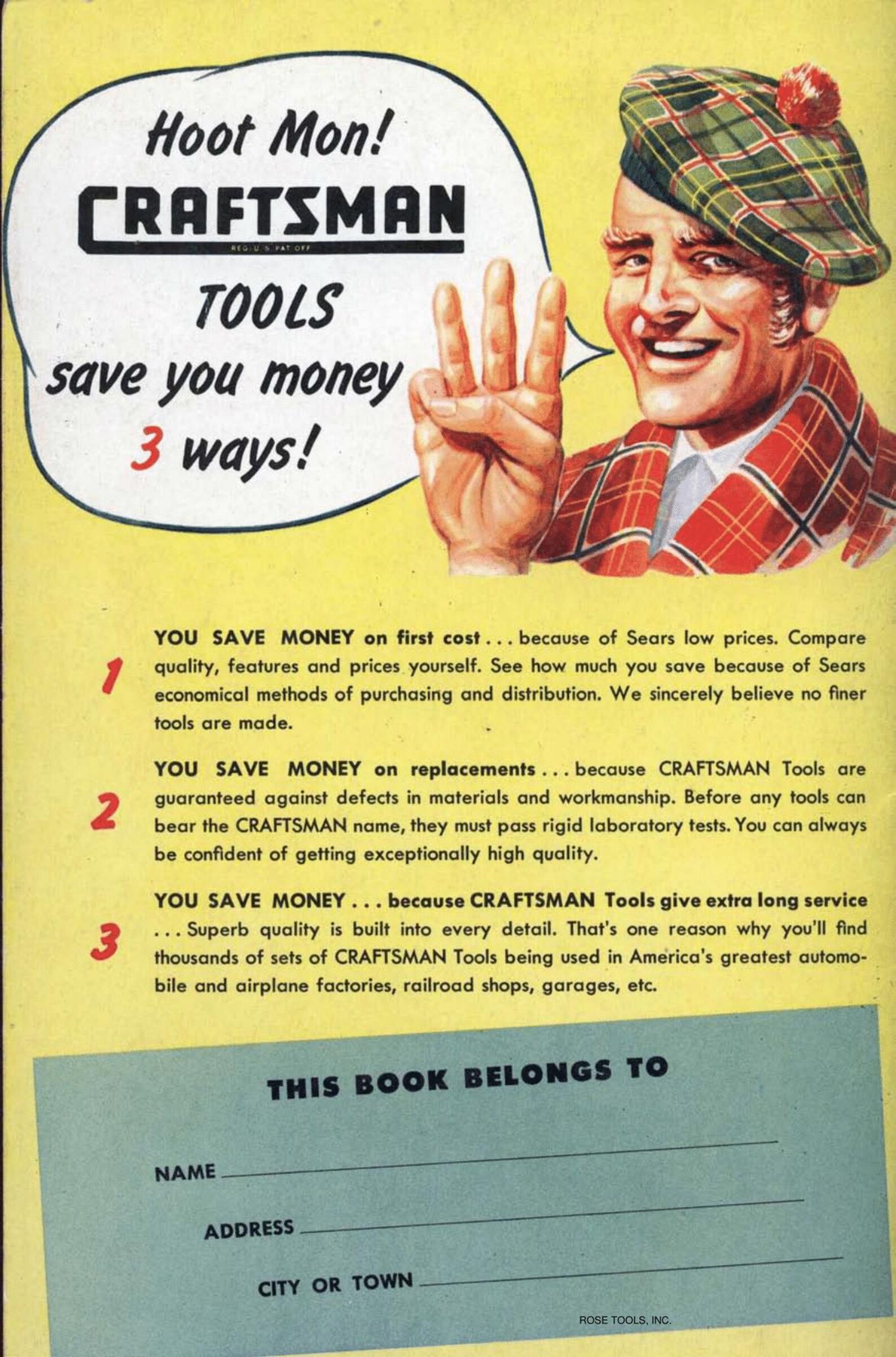 1949 Sears Craftsman Mechanics Tools Catalog - Digital PDF Copy ...