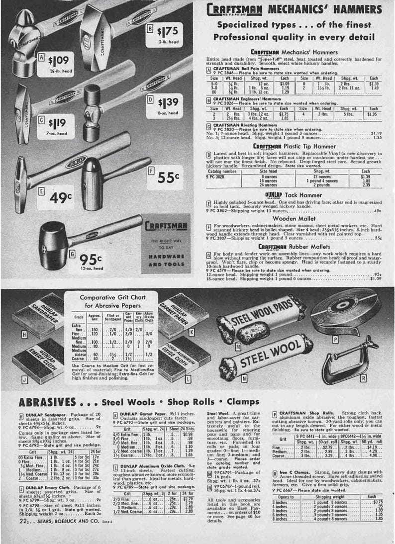 1948 Sears Craftsman Tools Catalog - Digital PDF Copy - Vintage Tools ...
