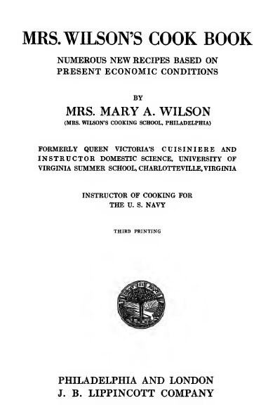 1920 Vintage Digital Cookbook: Mrs. Wilson's Cook Book - Digital PDF ...