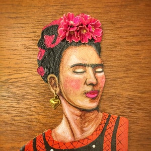 Frida Inspired Handpainted Pin - Etsy