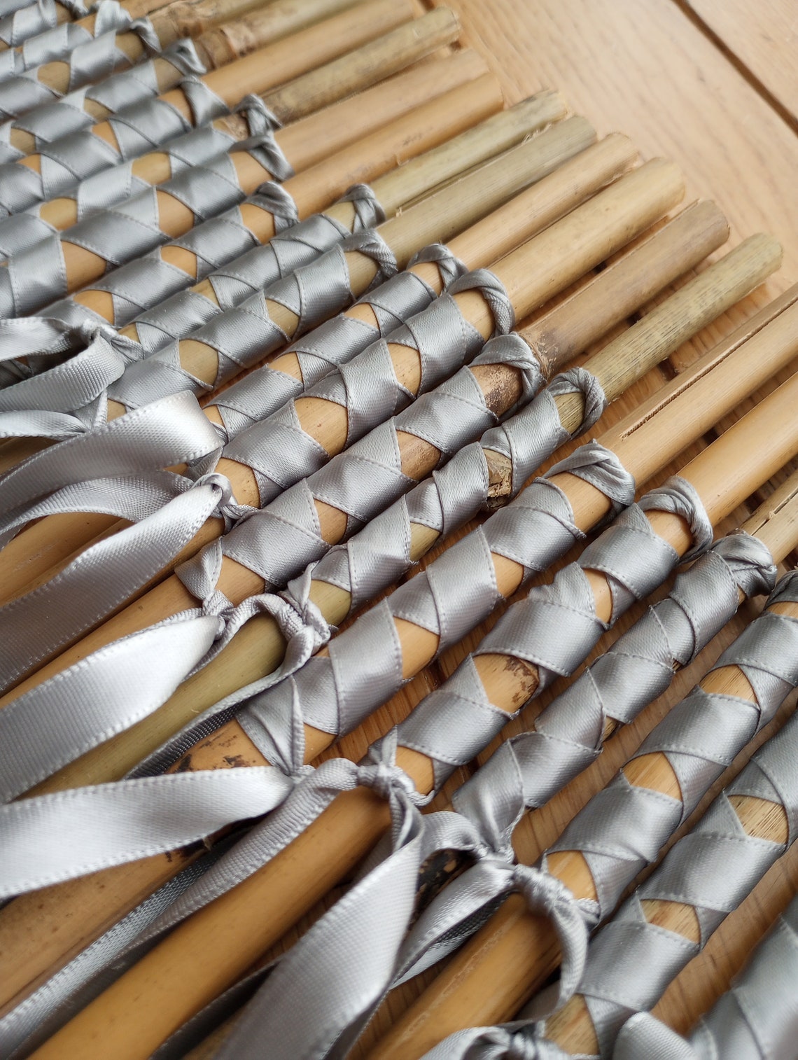 Handcut Wedding Fan Handles Hand Wrapped Ribbon Your Choice of Color - Etsy