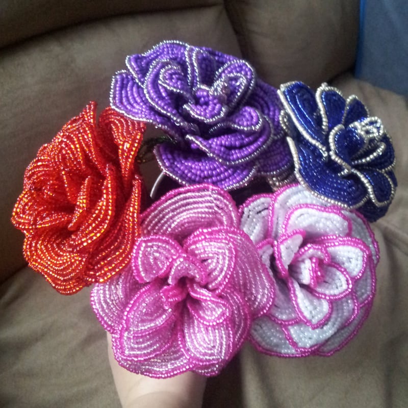 Beaded Flowers - Etsy