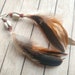 Real Bird Feathers Plume Earrings Kauri Shell Native Inspired - Etsy