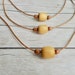 Skin Color Leather Necklace Natural Brown Wooden Beads - Etsy