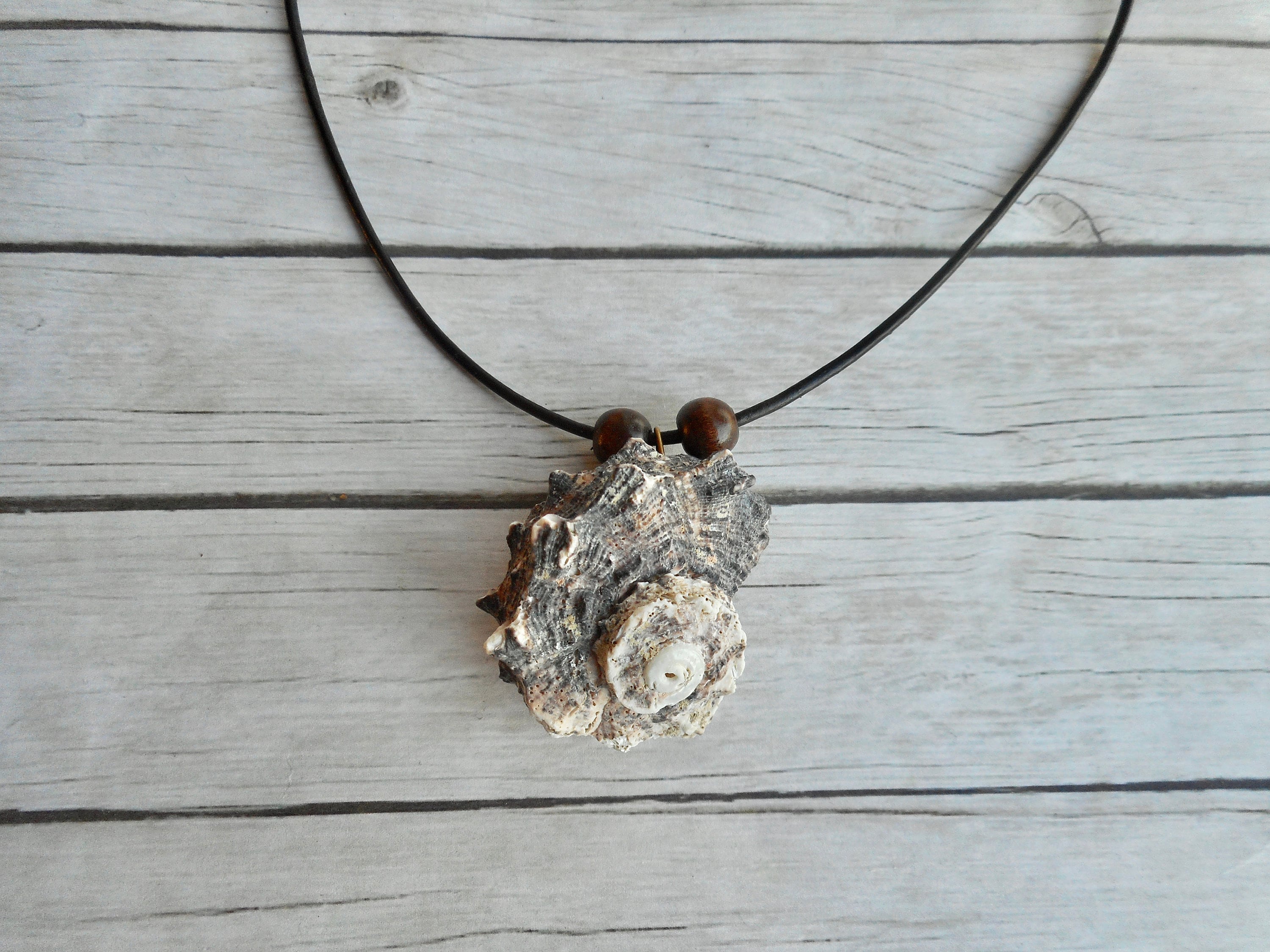 Natural Sea Shell Pendant Necklace Nautical Beach Jewelry Handmade ...