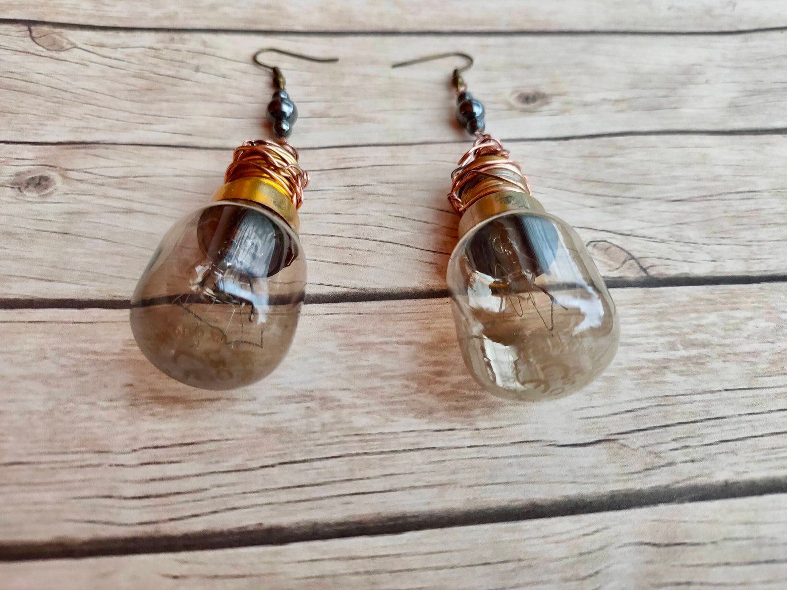 Light Bulb Earrings Copper Steampunk Lightbulb Costume Jewelery ...