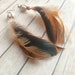 Real Bird Feathers Plume Earrings Kauri Shell Native Inspired Brown ...