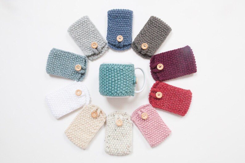 A Knitted Mug Cosy, Cup Cosy, Mug Cosies, Coffee Cosy in Cream / Beige ...