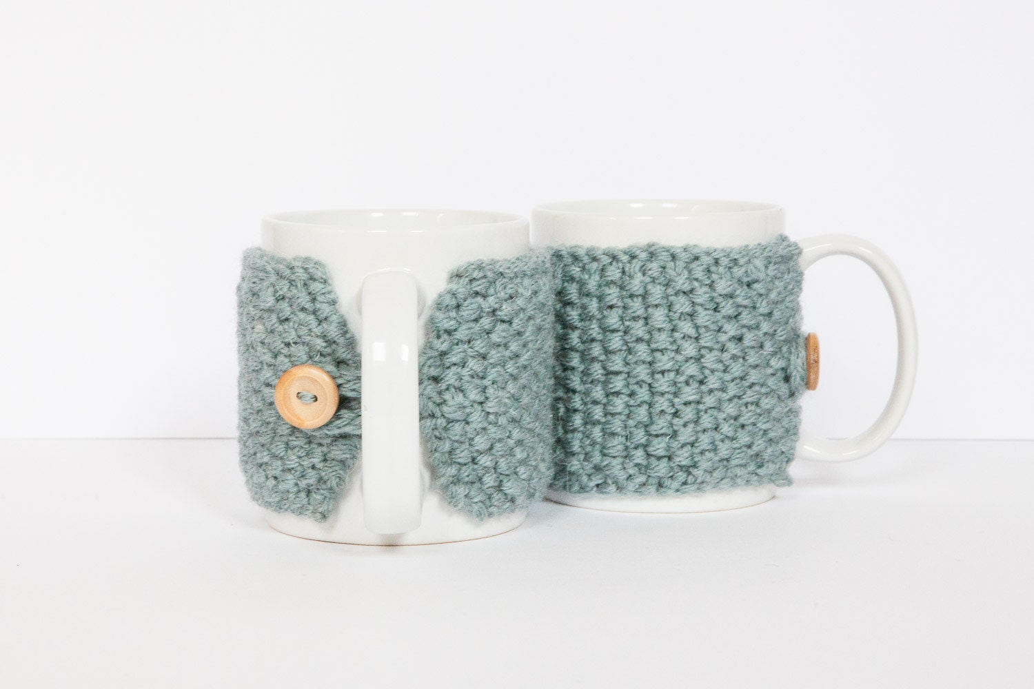 2 Knitted mug cosies cup cosy mug cosy coffee cosy in blue. | Etsy