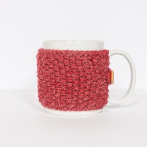 A Knitted Mug Cosy, Cup Cosy, Mug Cosies, Coffee Cosy in Red. Coffee ...
