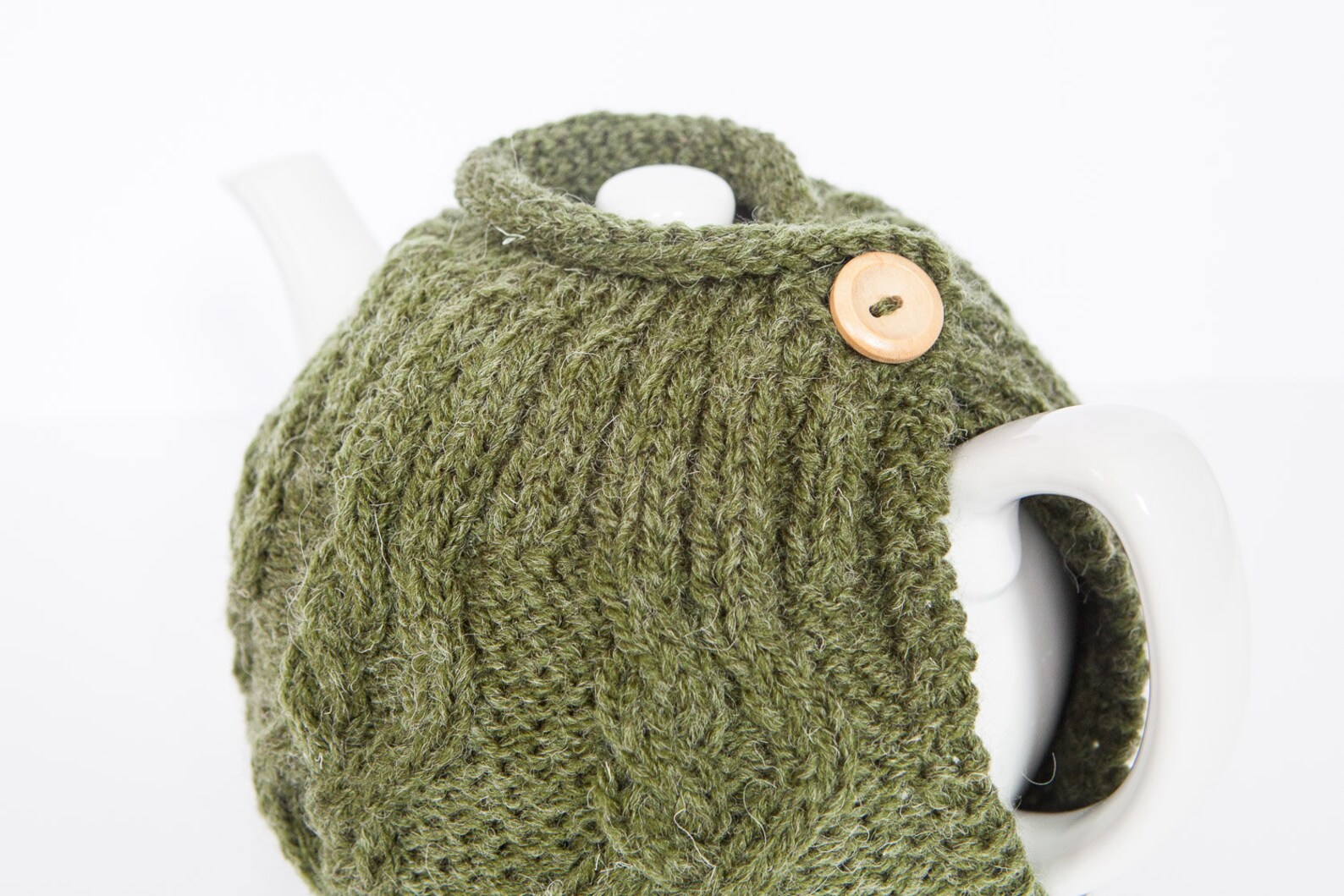 Green Hand Knit Tea Cosy Teapot Cosy Wool Tea Cosy - Etsy