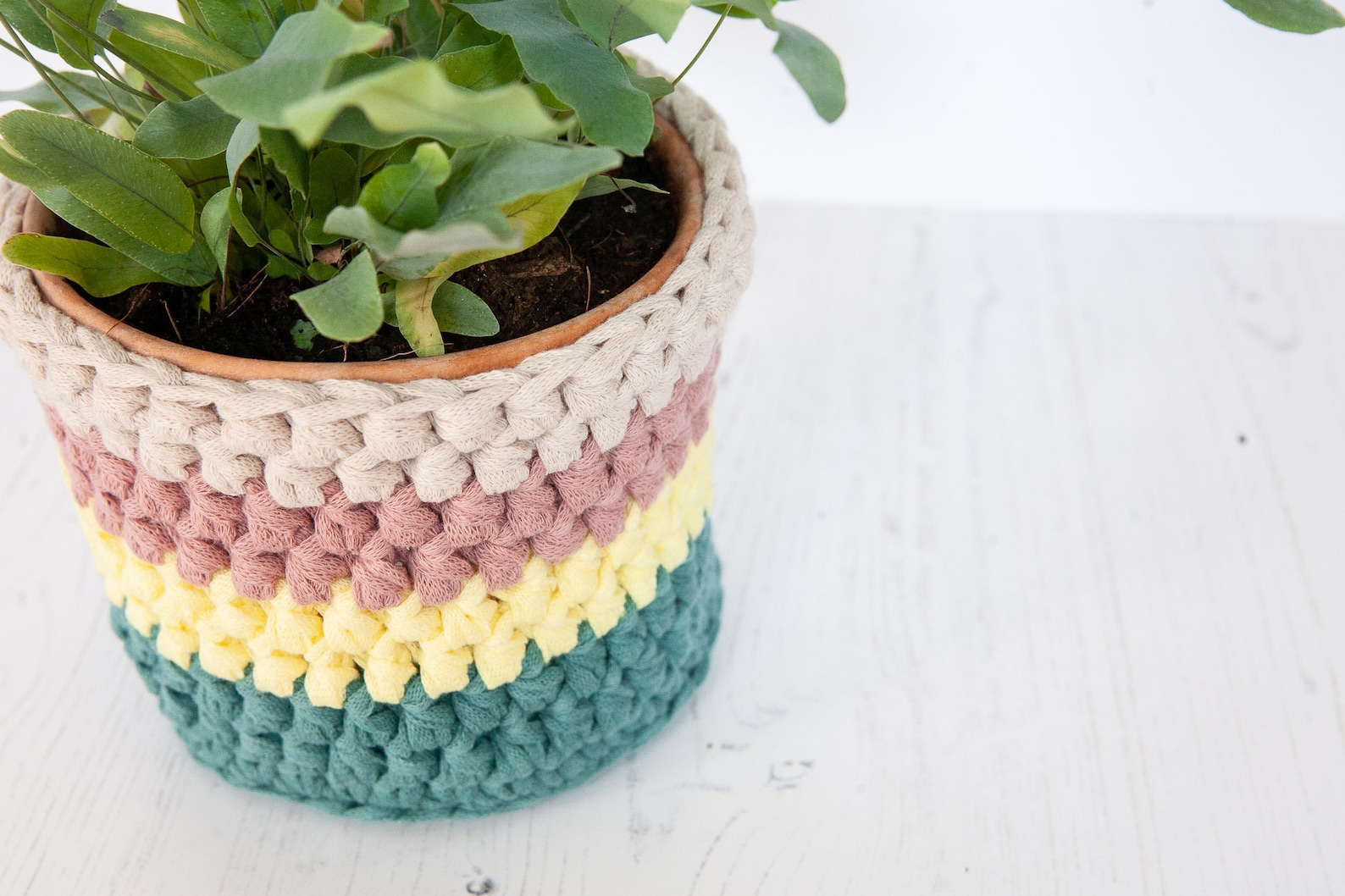 Medium Plant Pot Cover Multicoloured. Made From Recycled | Etsy