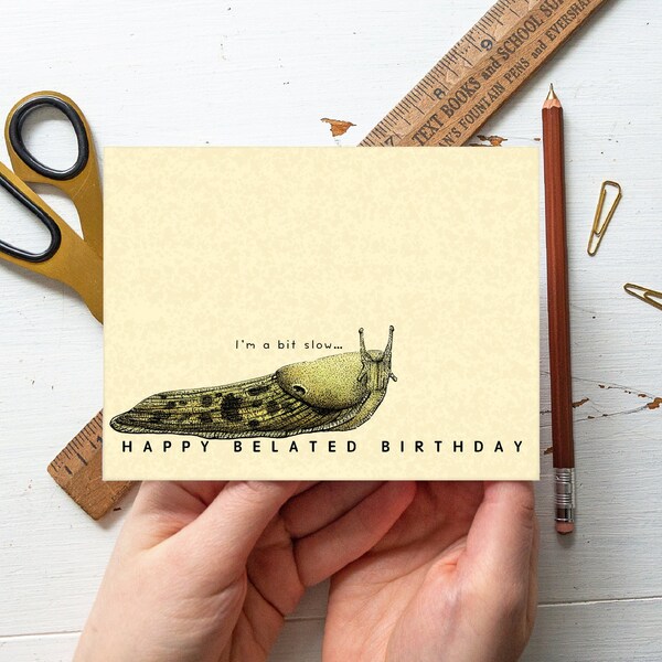 Slug Birthday Card - Etsy