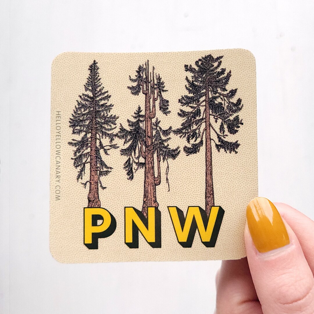 PNW Trees Weatherproof Sticker. Cute Pacific Northwest Coast - Etsy