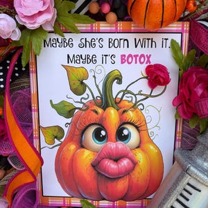 Fall Wreath, Fall Pumpkin Wreath, Pumpkin Wreath, Botox Wreath, Botox ...