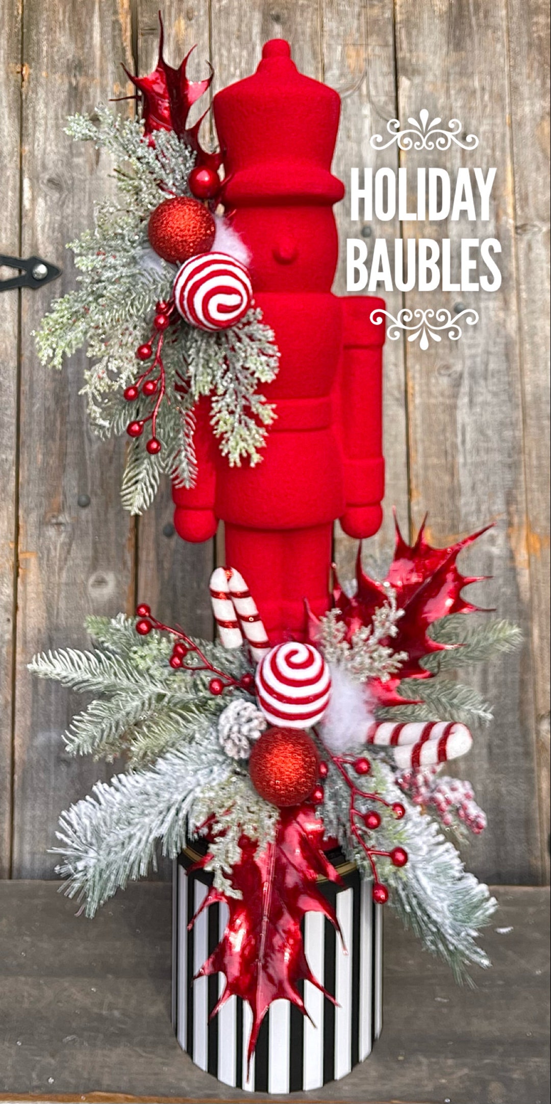 Christmas Centerpiece, Christmas Nutcracker Centerpiece, Flocked ...