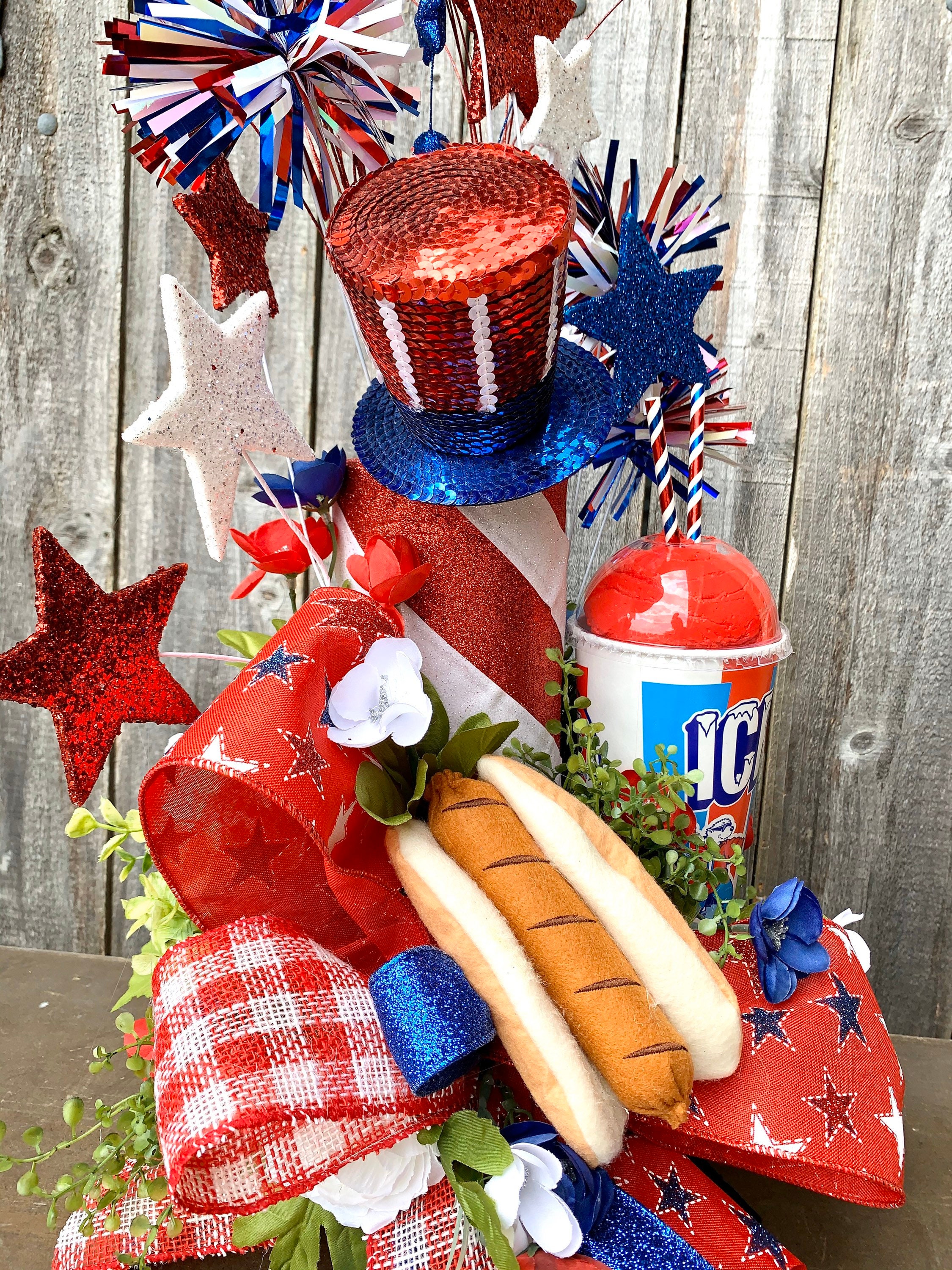 Patriotic Centerpiece Red White And Blue Centerpiece Fourth Of July