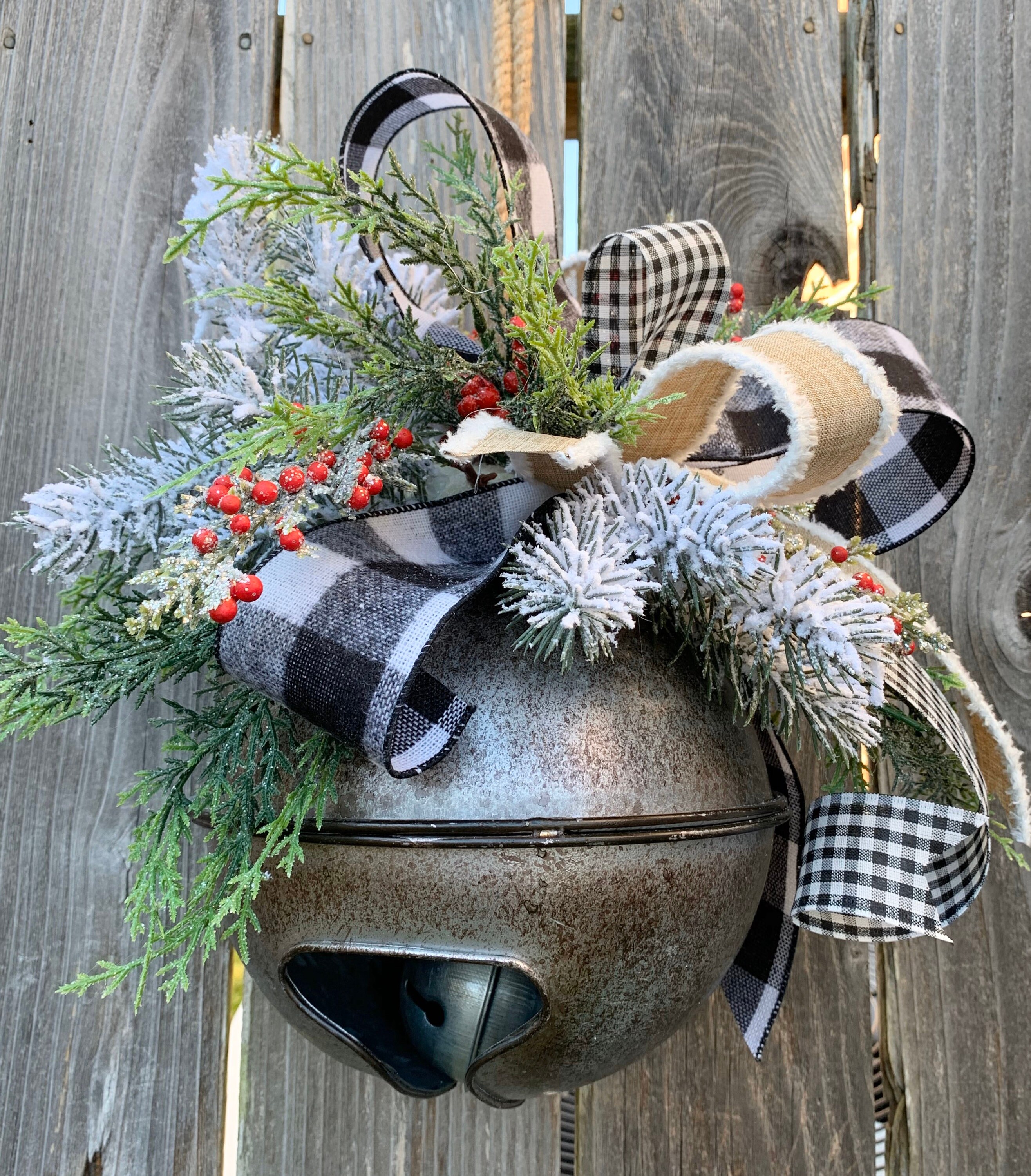 Buffalo Plaid Christmas Wreath Farmhouse Christmas Wreath Christmas