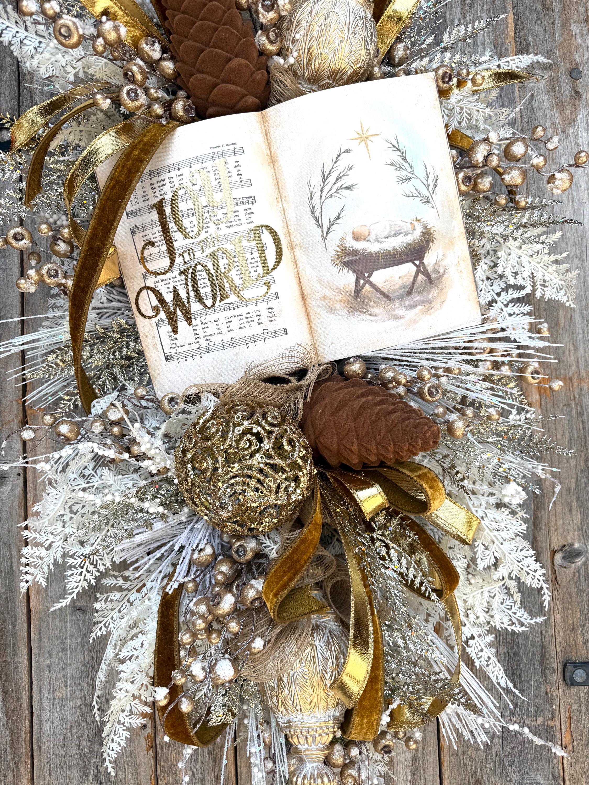 Christmas Wreath, Christmas Swag, Jesus Wreath, Jesus Teardrop Swag ...