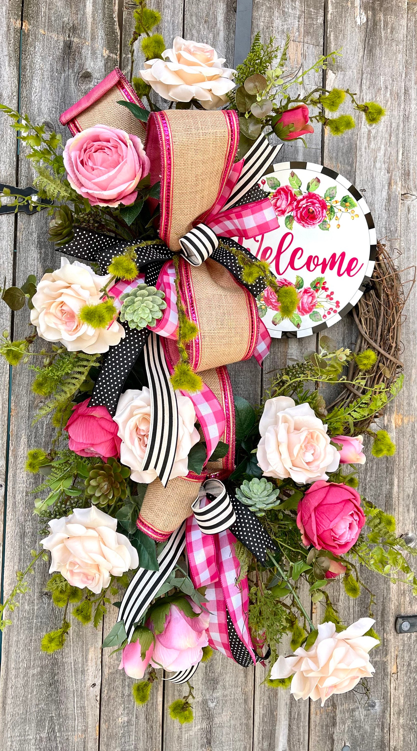 Welcome Spring Wreath, Spring Wreath, Spring Welcome Wreath, Spring ...