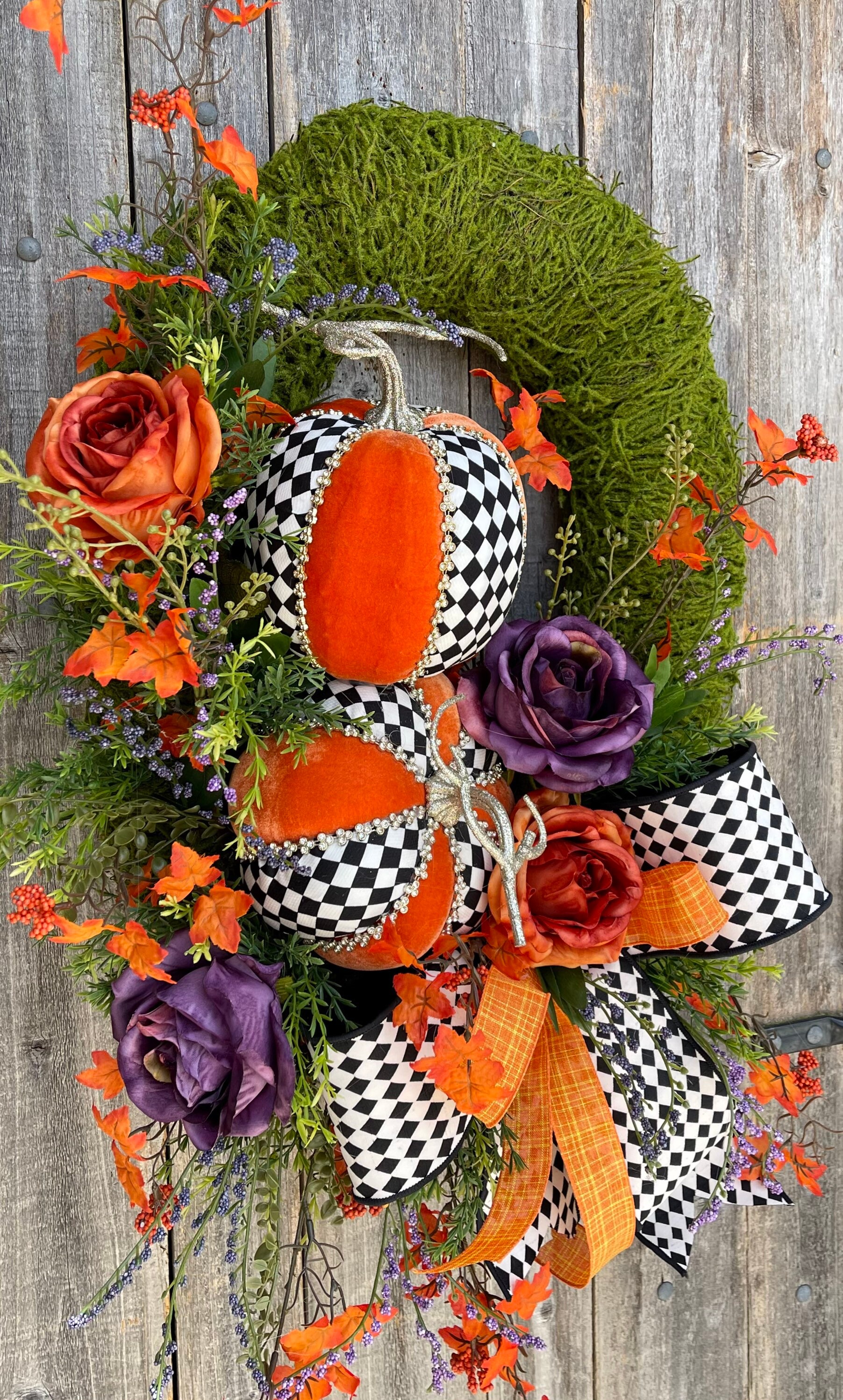 Halloween Wreath, Fall Wreath, Halloween Pumpkin Wreath, Fall Pumpkin ...