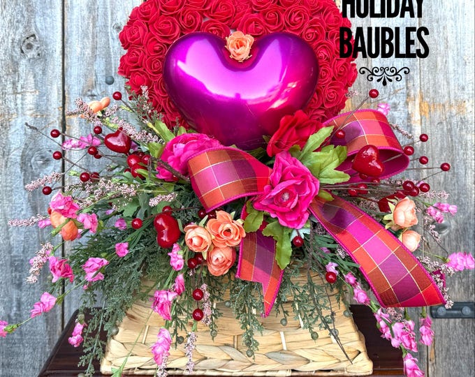 Valentines Day Centerpiece, Heart Centerpiece, Valentines Table Decor ...