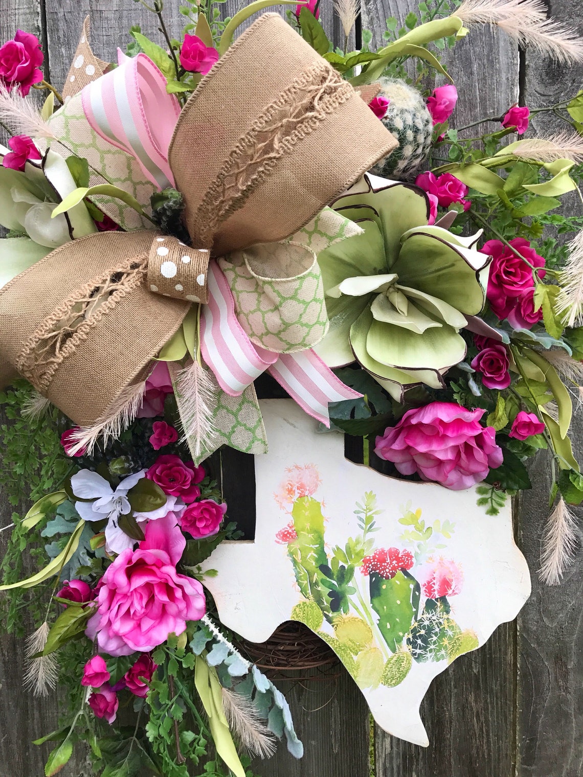 Texas Wreath Shabby Chic Texas Wreath Texas Grapevine Texas | Etsy