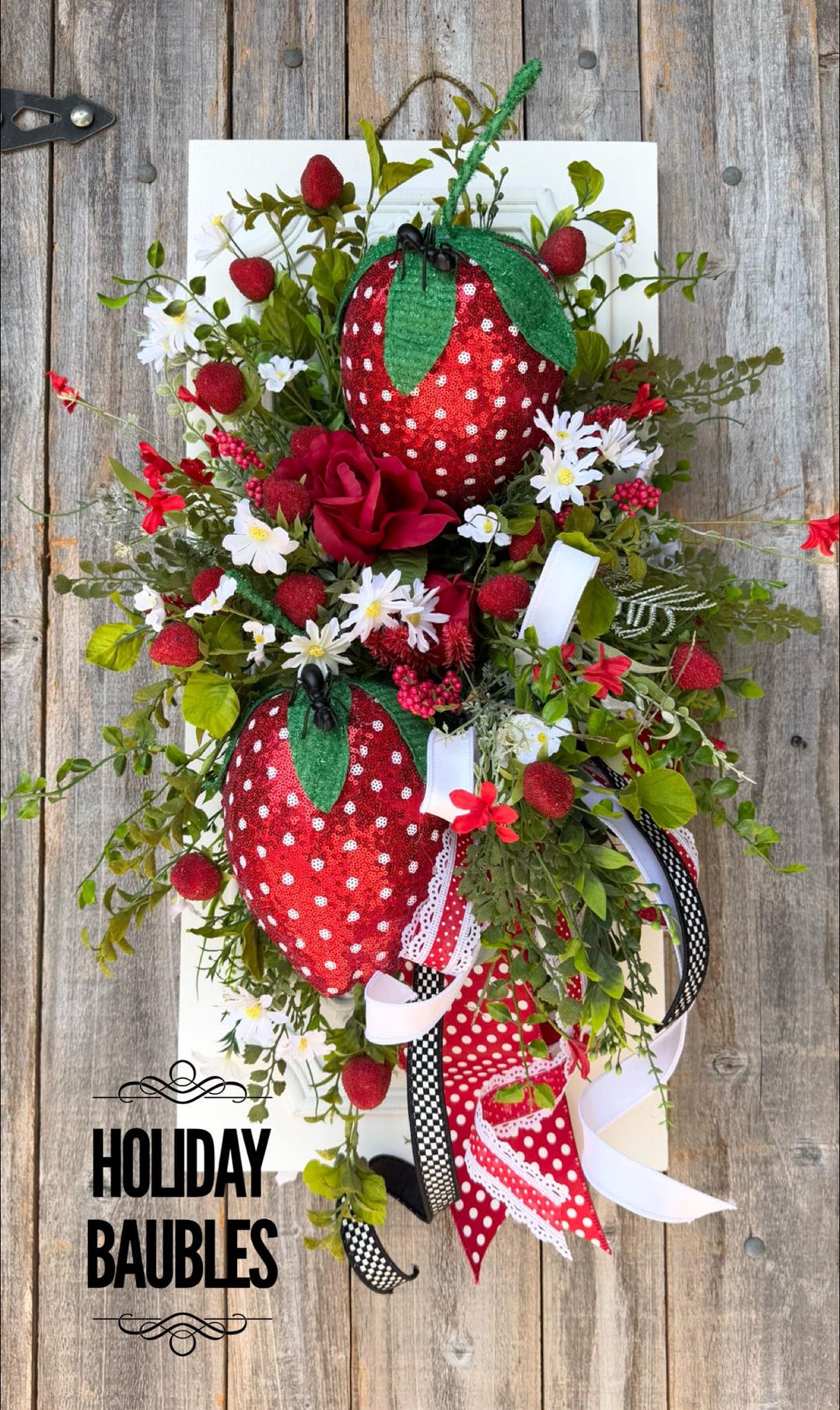 Spring Wreath, Strawberry Hanger, Strawberry Wreath, Stawberry Door ...