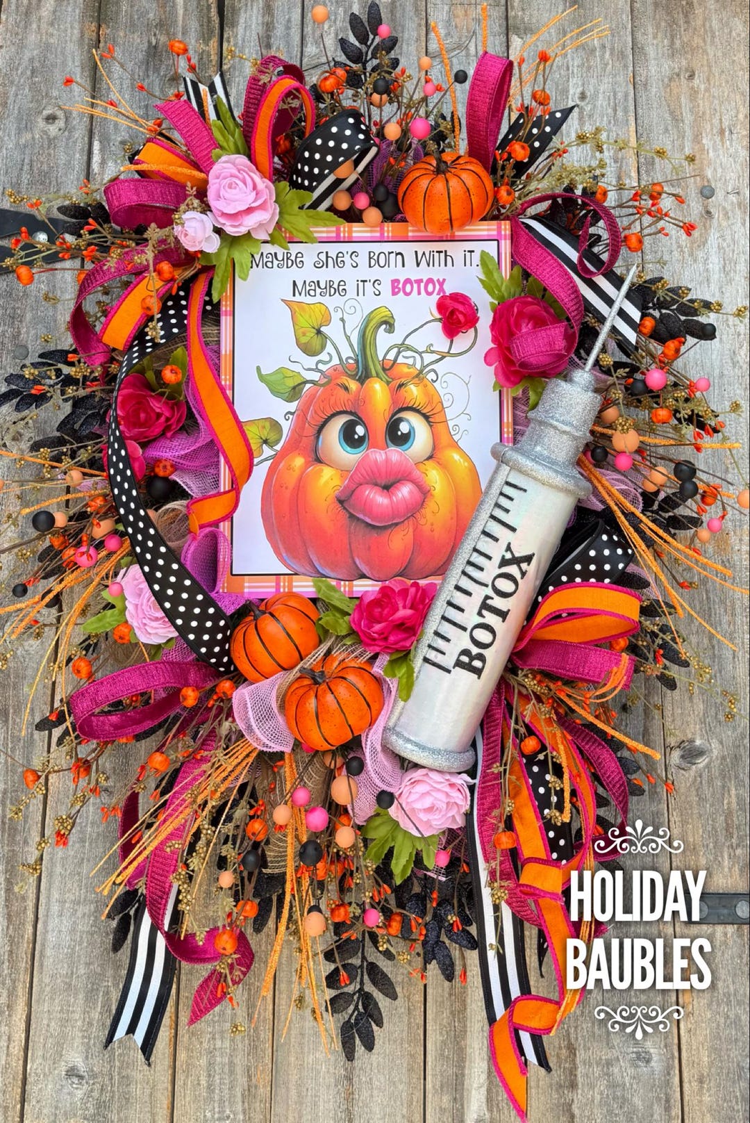 Fall Wreath, Fall Pumpkin Wreath, Pumpkin Wreath, Botox Wreath, Botox ...