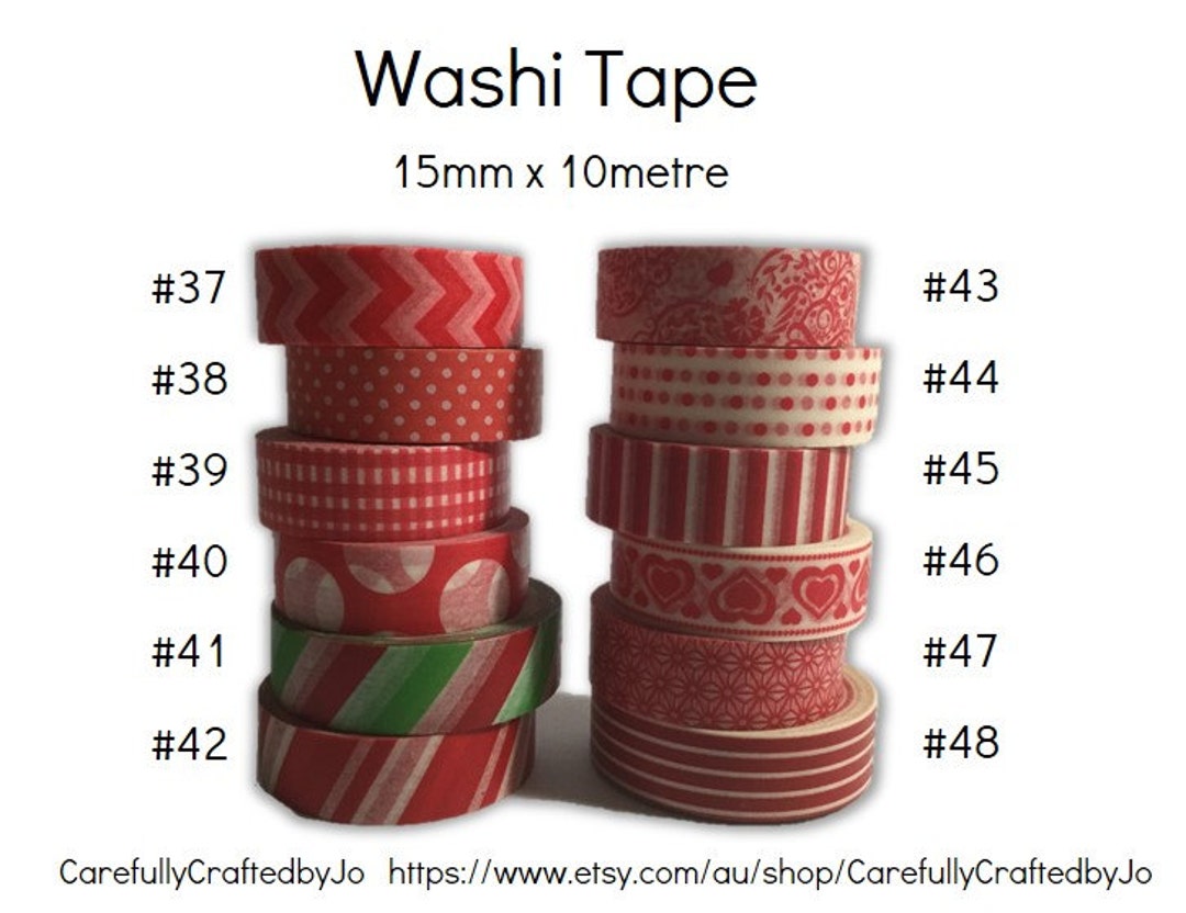Washi Tape - Red - 15mm X 10 Metres - High Quality Masking Tape - Etsy