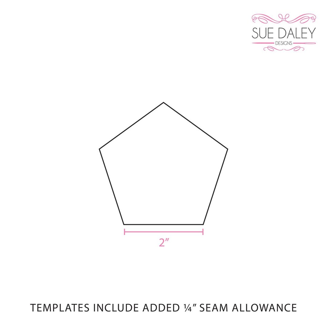 Sue Daley English Paper Piecing 2 Inch Pentagon Paper Pieces Pack of 50 ...