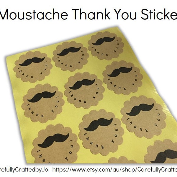 Mustache Thank You - Etsy