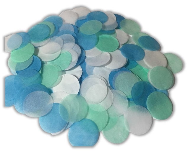 Blue White and Mint Tissue Paper Confetti 1 inch Circles | Etsy