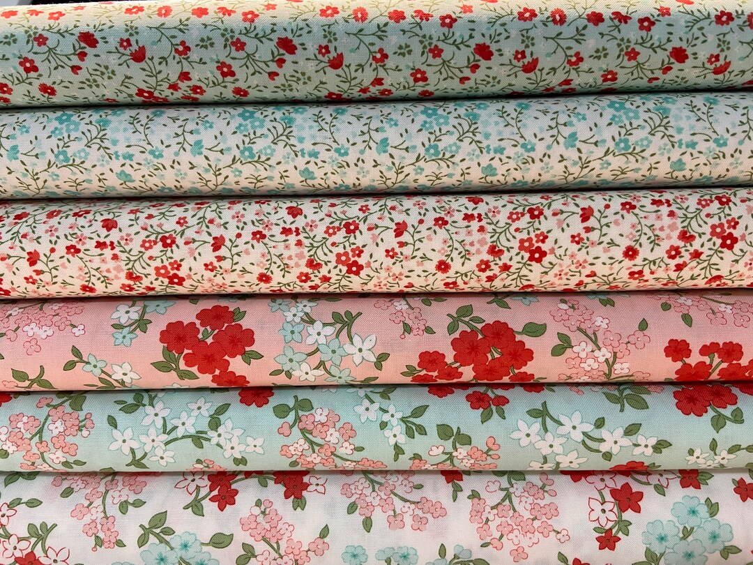 Moda Fabric Fat Quarter Bundle Lighthearted by Camille Roskelley Florals Set of 6 - Etsy
