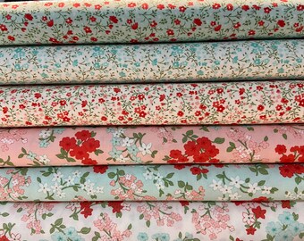 Moda Fabric Fat Quarter Bundle Lighthearted by Camille Roskelley Greens Set of 6 - Etsy