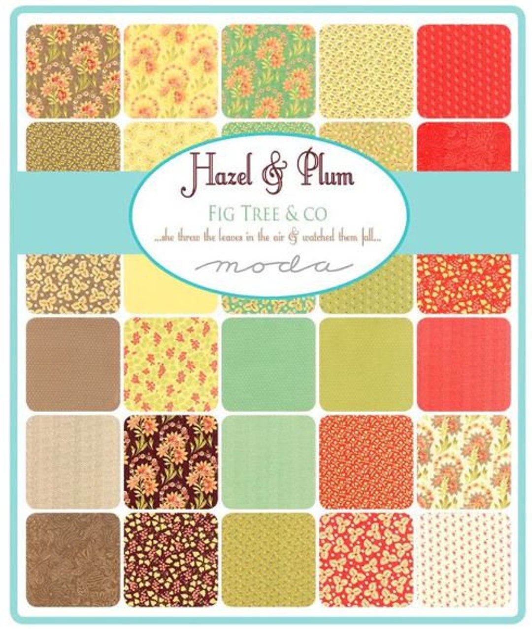 Moda Fabric Precuts Fat Quarter Bundle - Hazel and Plum by Fig Tree and ...