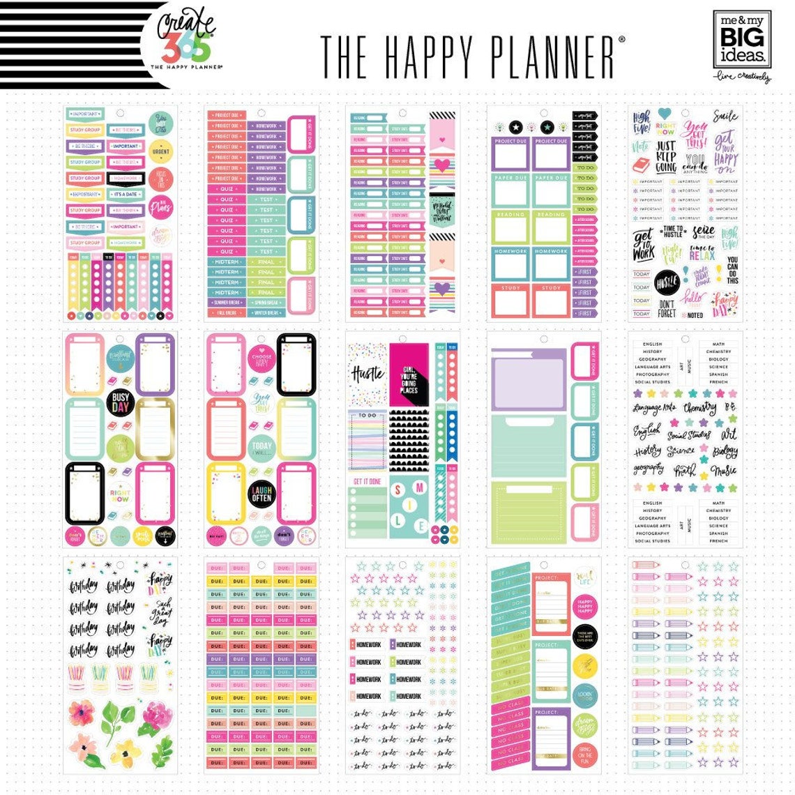 The Happy Planner Me and My Big Ideas Value Pack Stickers | Etsy