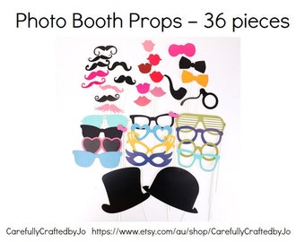 Photo Booth Props 44 Pieces Photobooth Wedding Party | Etsy