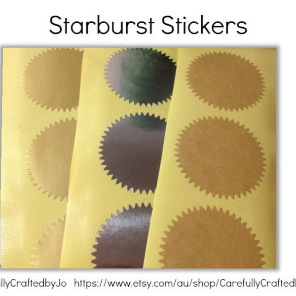 Starburst Stickers - Etsy