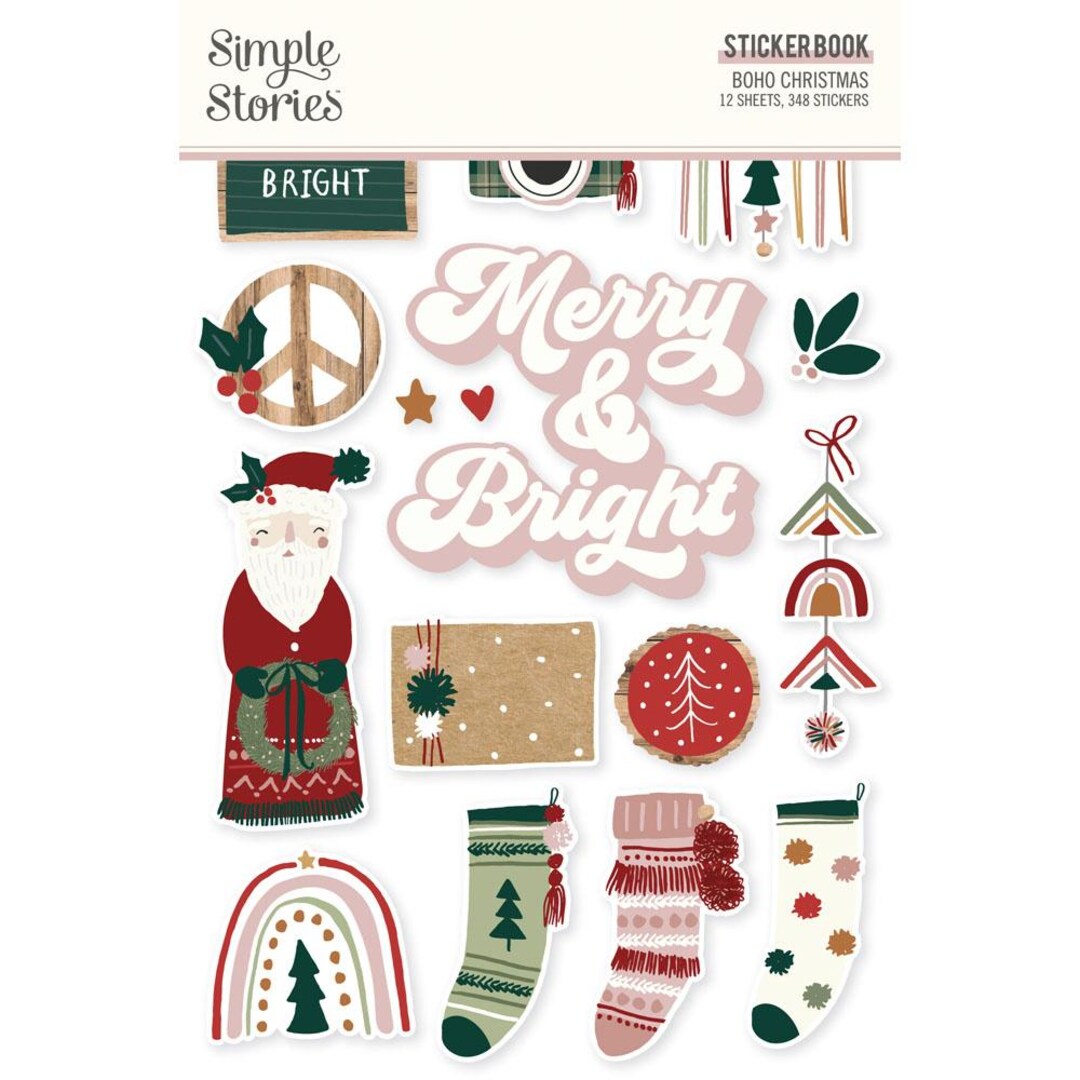 Carpe Diem - Simple Stories - A5 Sticker Book - Boho Christmas ...