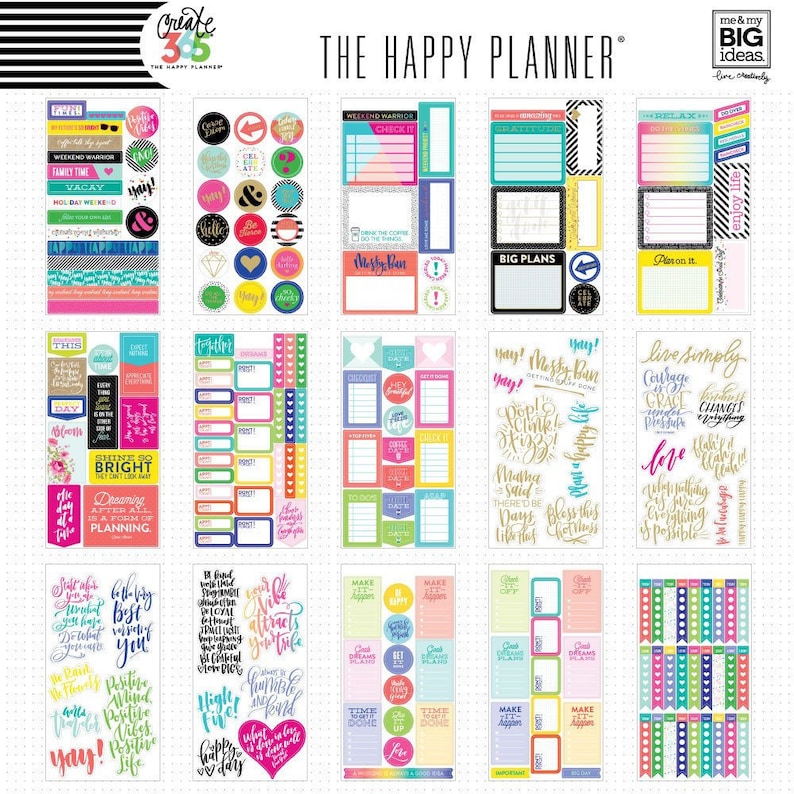 The Happy Planner Me and My Big Ideas Value Pack Stickers - Etsy