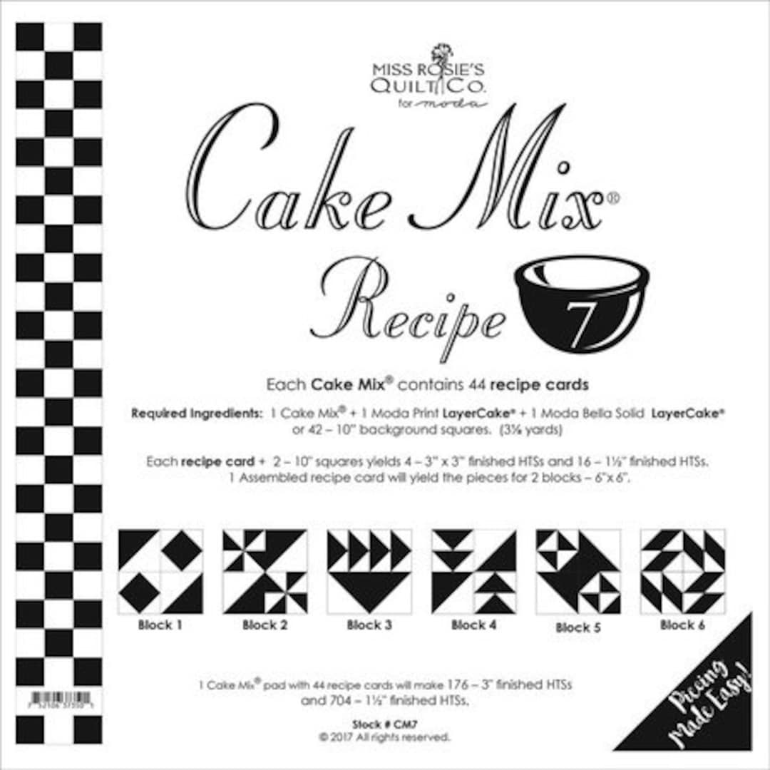 Cake Mix Recipe #7 - Paper Piecing, Foundation Piecing - Etsy