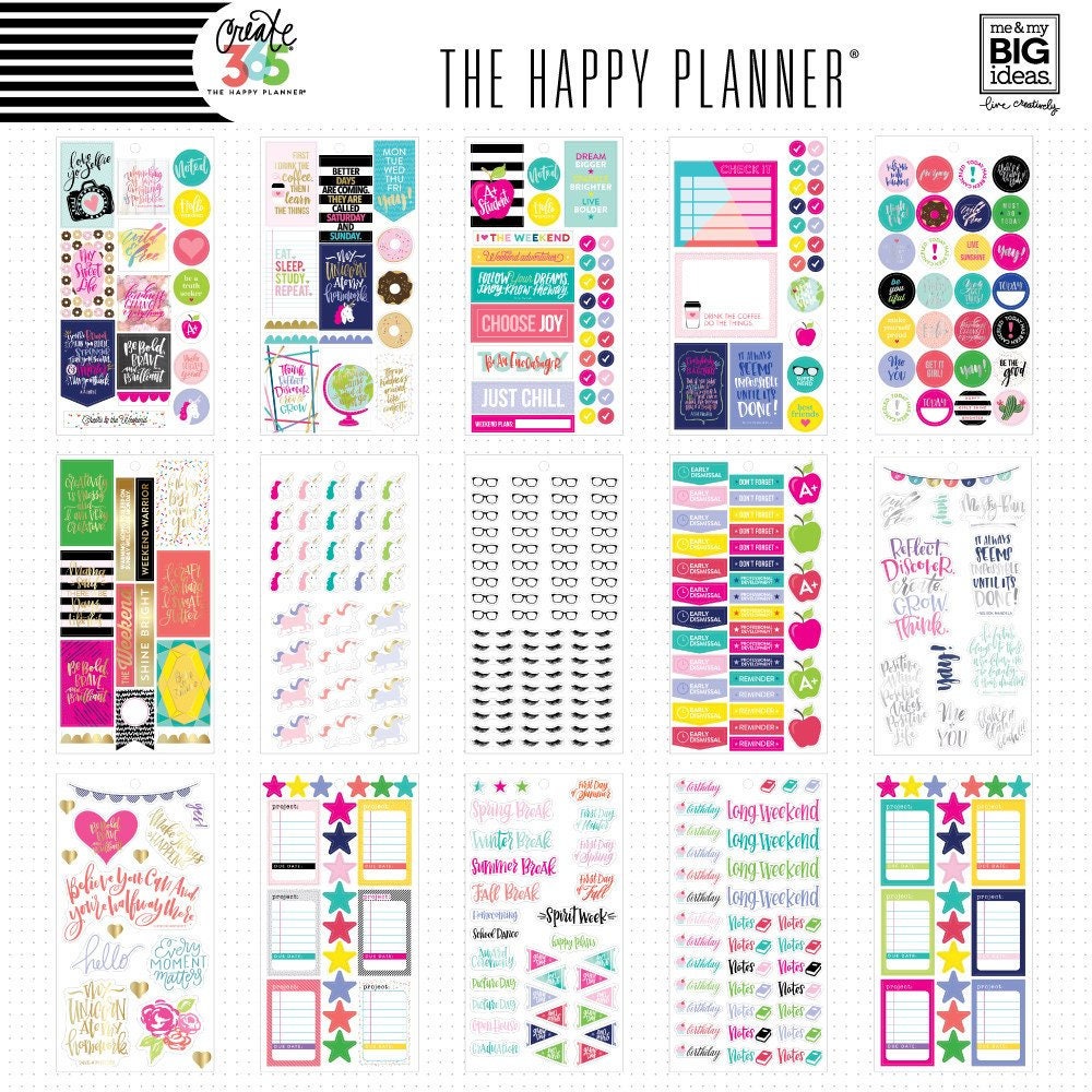 The Happy Planner Me and My Big Ideas Value Pack Stickers - Etsy